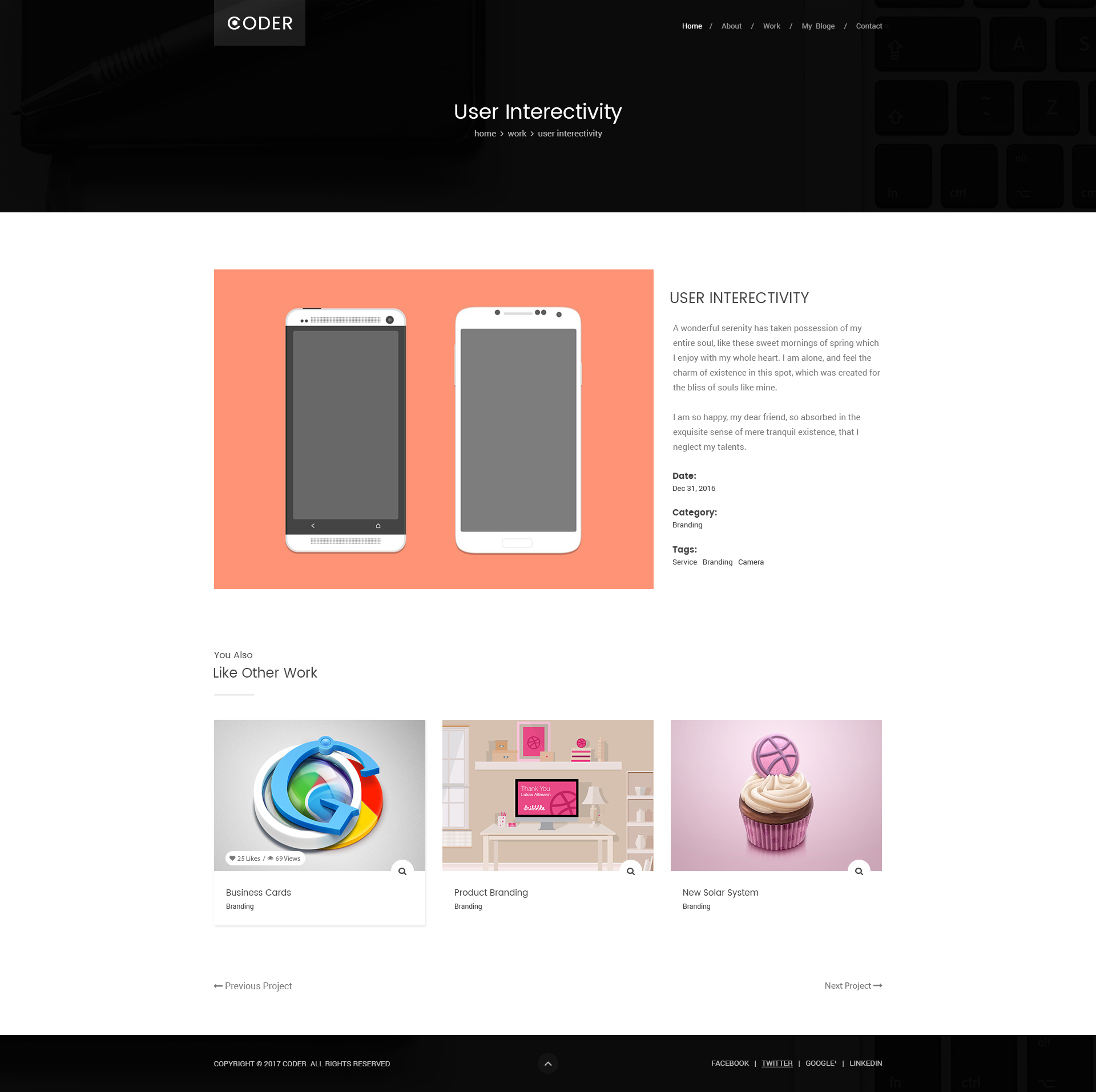 Coder - Personal Portfolio PSD Template by thecodude | ThemeForest